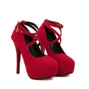 Darling Strap Pumps - Red on Luulla